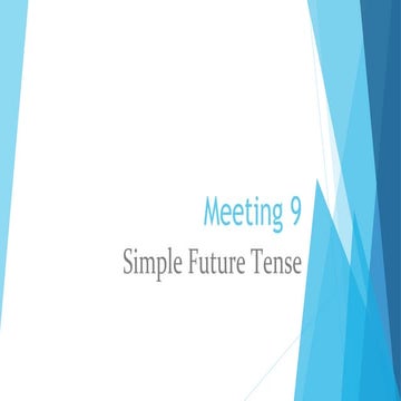 Simple Future tense .................... | PPT