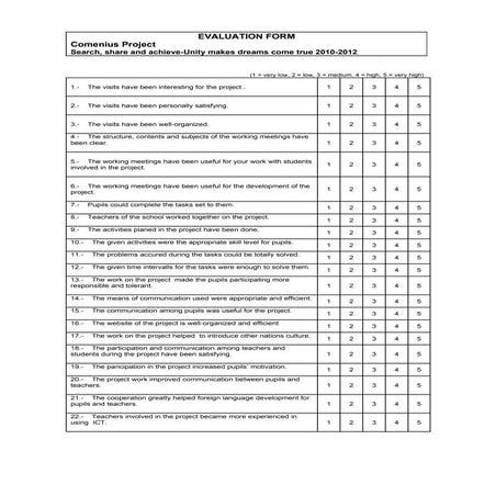 Meeting evaluation form | DOC