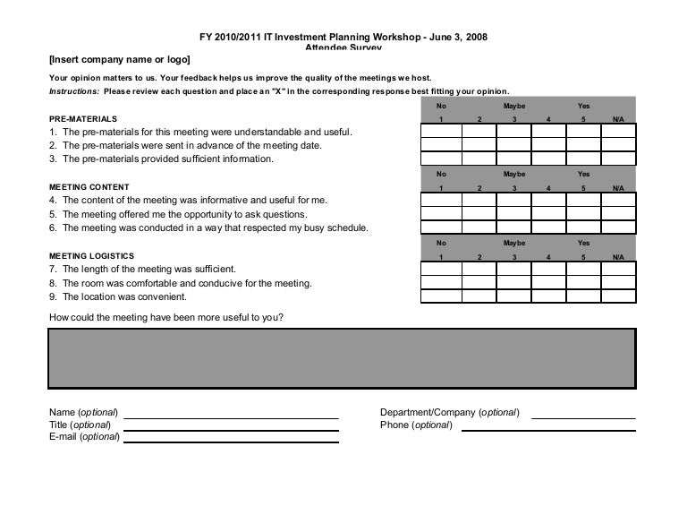 Meeting Evaluation Form Meeting Evaluation Form
