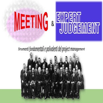 Meeting expert judgement strumenti fondamentali e polivalenti | PDF