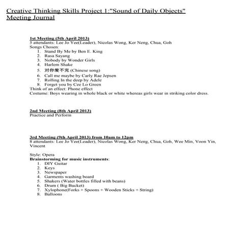 Meeting journal | DOCX