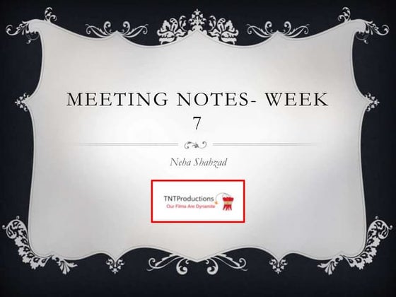 Meeting notes week 8 | PPT