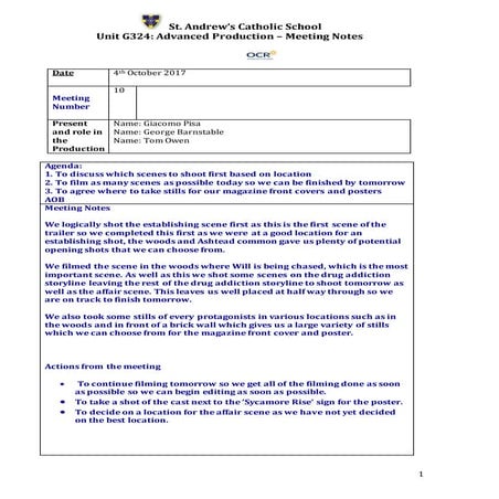 Meeting notes 10 | PDF