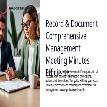 Comprehensive Management Meeting Minutes Recording and Documentation | PPTX