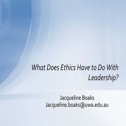 Ethical Leadership | PPT