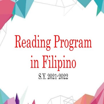 Meeting Reading Program Filipino Legazpi | PPTX