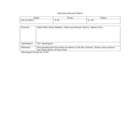 Meeting record sheet_template 3 | DOC