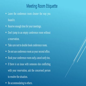 Details Regarding Meeting Room Etiquette | PPTX