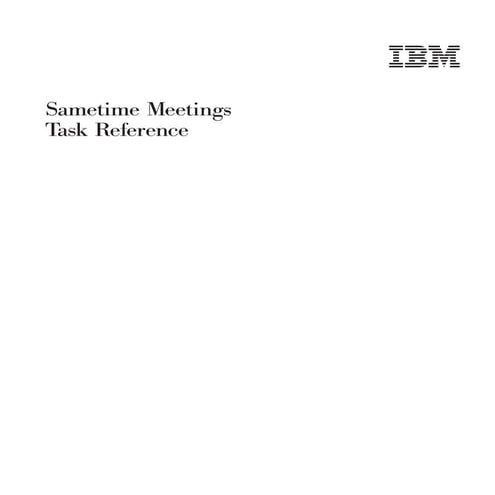 Ibm Sametime 9 Meetings Task Reference Pdf