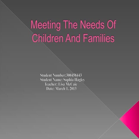 Meeting the needs of children and families | PPT