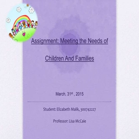 Meeting the needs of children and families | PPTX