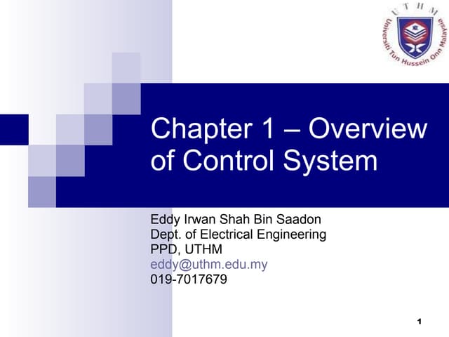 Introduction to control system 1 | PPTX