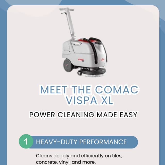 Comac Vispa XL: Powerful Walk-Behind Scrubber Dryer | PDF