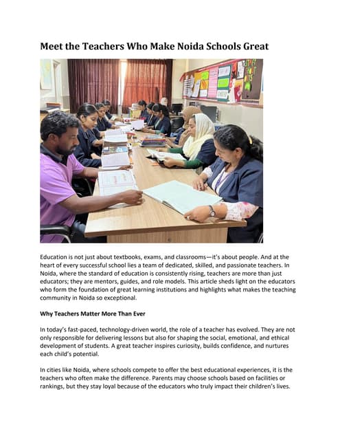 Building a Bright Future: Schools with the Best Teaching Staff | PDF