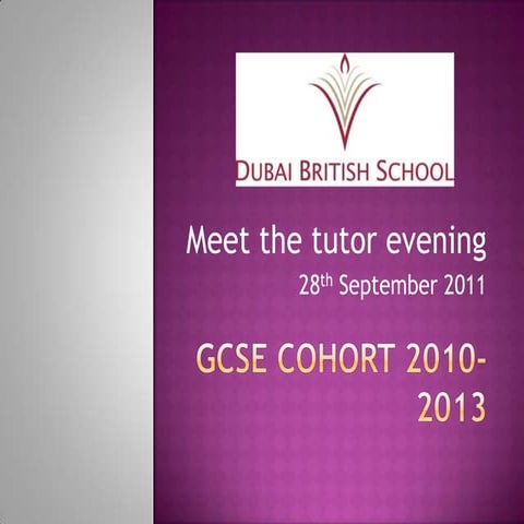 Meet the tutor evening 2011 | PPTX