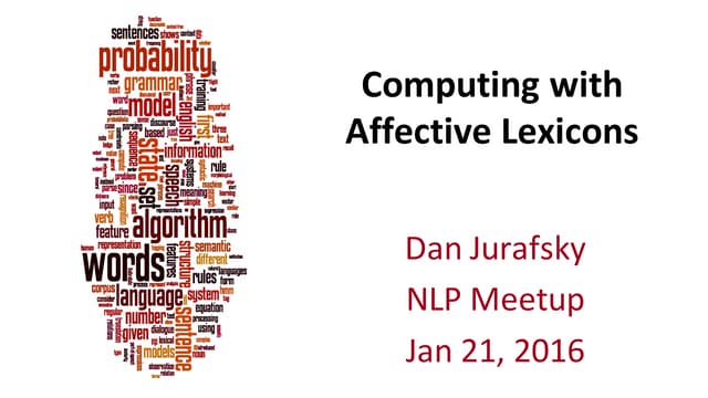 Computing With Affective Lexicons Computational Linguistics Tutorial 4749