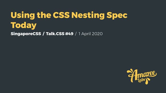 Using The Css Nesting Spec Today Pdf Web Development Internet