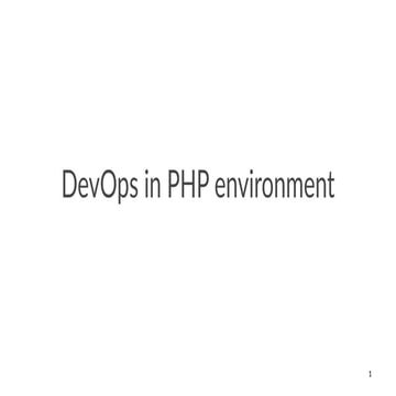 Devops In Php Environment Pdf Databases Computer Software And
