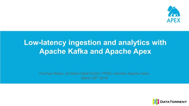 Stream Data From Apache Kafka For Processing With Apache Apex Ppt 4711