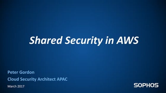 Amazon AWS Shared Security Model | PPT
