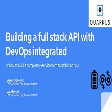 Meetup 2022 - APIs with Quarkus.pdf | Programming Languages | Computing