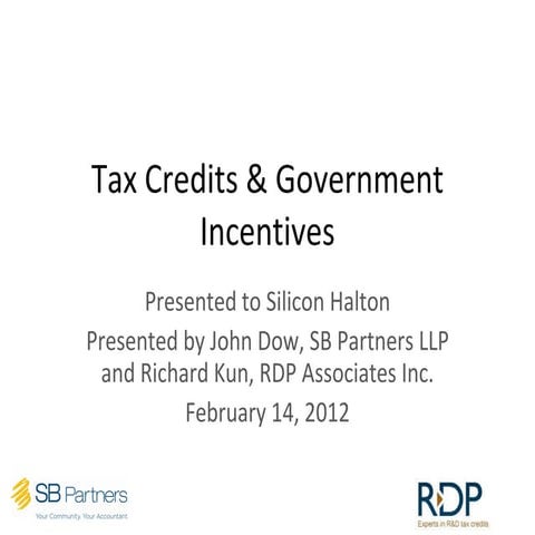 Meetup 28 - Top 10 Government Tax Credits & Incentives Your Tech ...