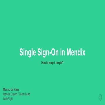 Mendix Single Sign-On OAuth 2.0 Example | PPTX
