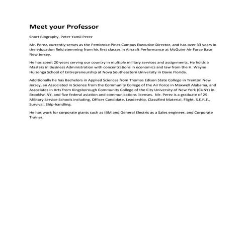 Meet your professor | PDF