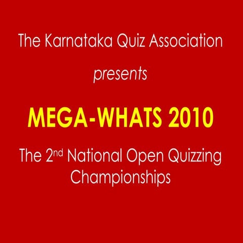 Mega whats 2010 questions final | PPT