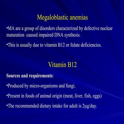 Megalaoblastic anemia (B12) deficiency.. | PPT