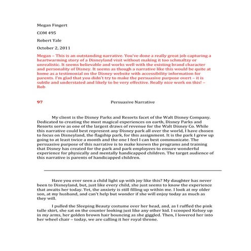 Disney Persuasive Narrative | PDF