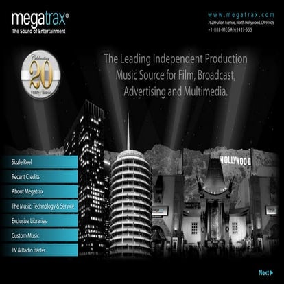 Megatrax Production Music brochure and sizzle reel | PDF