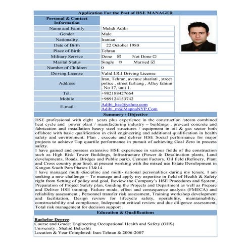 HSE Professional Khaled Abouwarda HSE Director / Manager | PDF