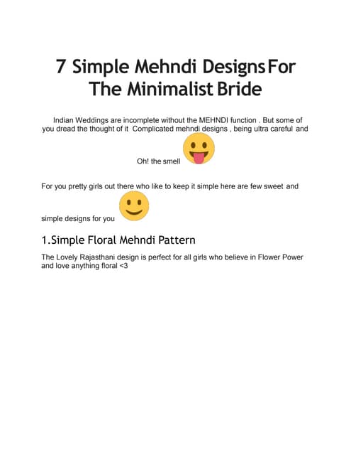 Simple mehndi designs | PDF