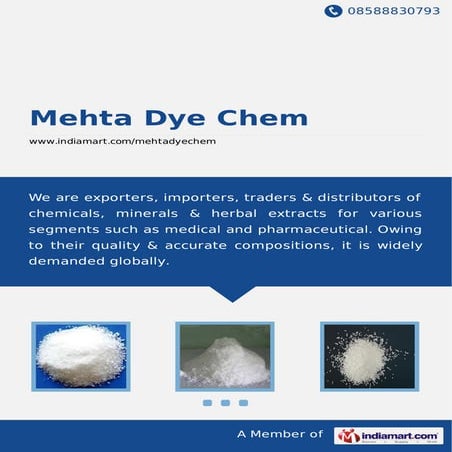 Mehta Dye Chem, Bengaluru, Phosphates | PDF | Commodities | Economy