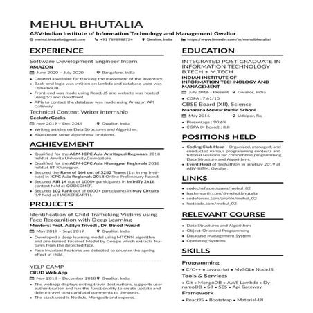Mehul Bhutalia CV | PDF