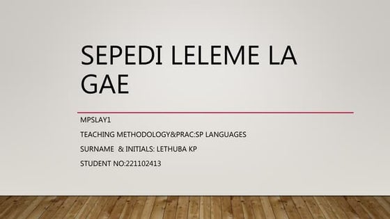 Sepedi Leleme la gae paper 1 (Maamanyi). Dibopego le melao ya tšhomišo ya polelo | PPT