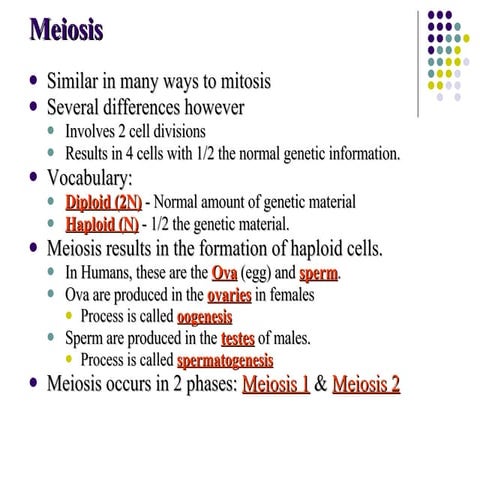 Meiosis | PPT | Infertility | Reproductive Health