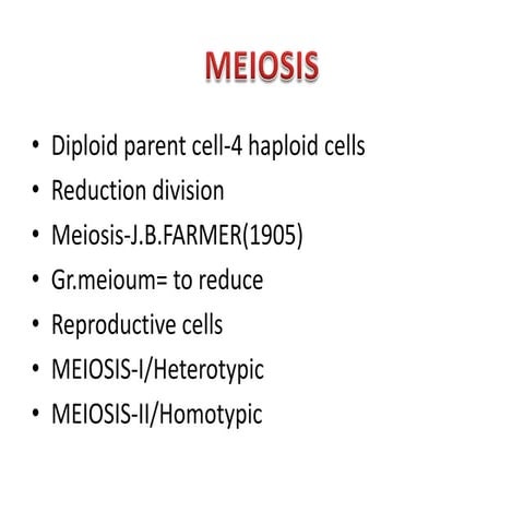 Meiosis: Stages, Mechanism, and Significance of Reduction Division | PDF