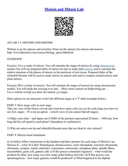 Lesson in science mitosis | PDF