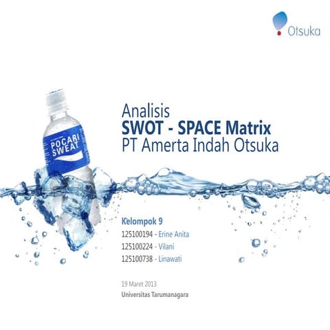 Analisis SWOT-SPACE matrix untuk PT Amerta Indah Otsuka | PPTX