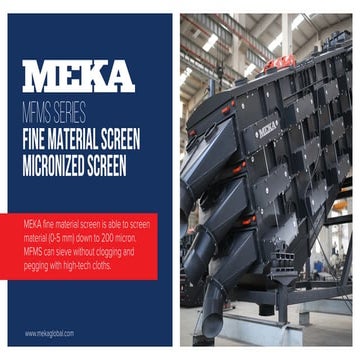 MEKA FINE MATERIAL SCREEN | PDF