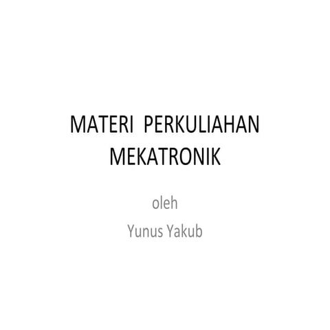 Mekatron bab 1 | PPT