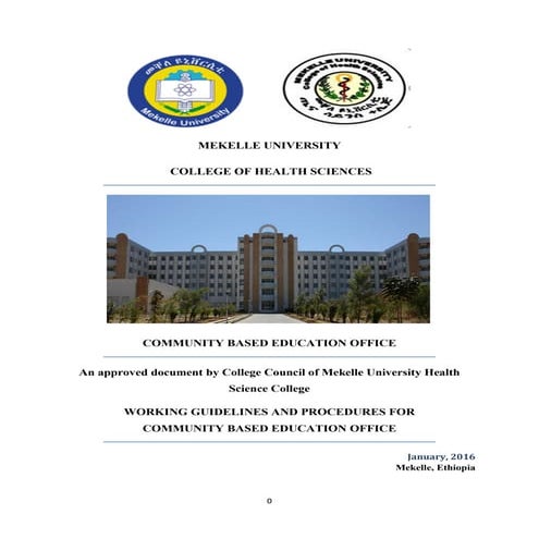 Community Based Training Program (CBTP) manual of College of Health ...