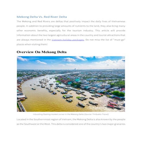 Mekong Delta Vs Red River Delta - Vietnam holiday packages.pdf