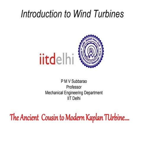 Introduction to wind turbine in electrical power system | PPT