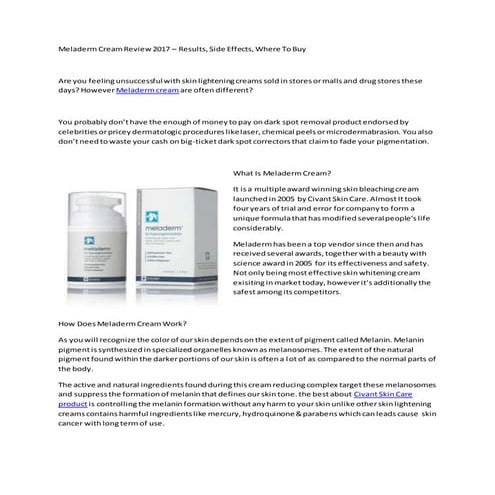 Meladerm review | PDF