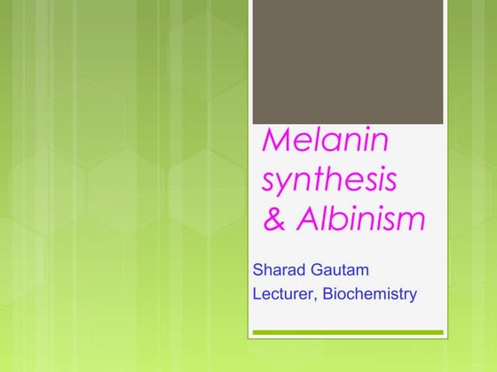 Melanin | PPTX | Skin and Dermatology | Diseases and Conditions