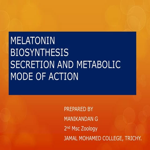 Melatonin Presentation Assignment1 Pdf