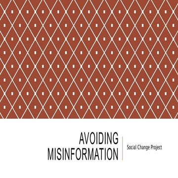 Avoiding Misinformation | PPT